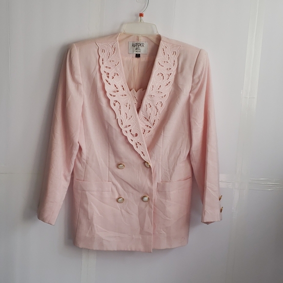 Kasper | Jackets & Coats | Kasper Vintage Pink Doublebreasted Blazer ...